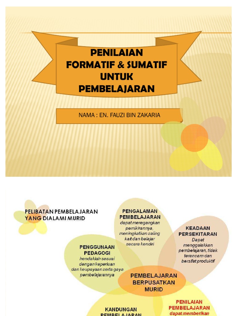 Penilaian Formatif & Sumatif Untuk Pembelajaran | PDF