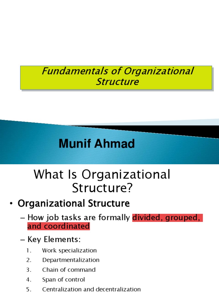 Key Elements of Organizational Structure | PDF | Organizational ...