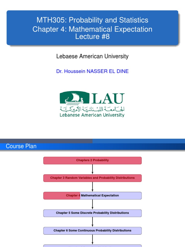 Lec8 MTH305 | PDF | Variance | Expected Value