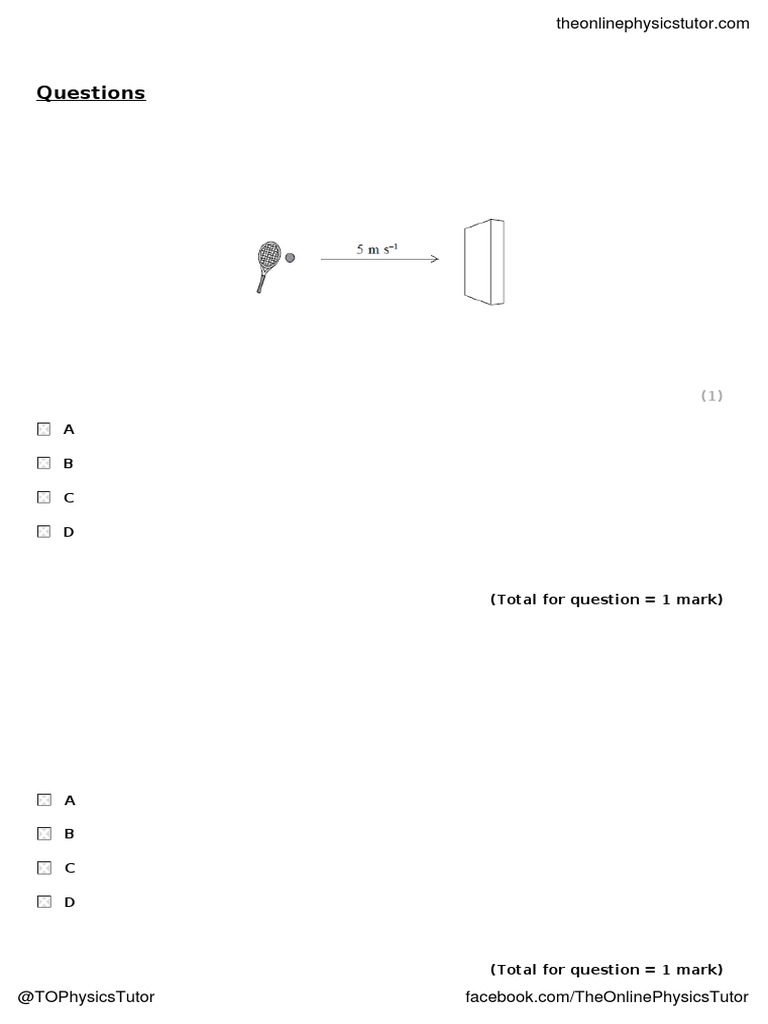 Edexcel Momentum QS | PDF | Collision | Momentum
