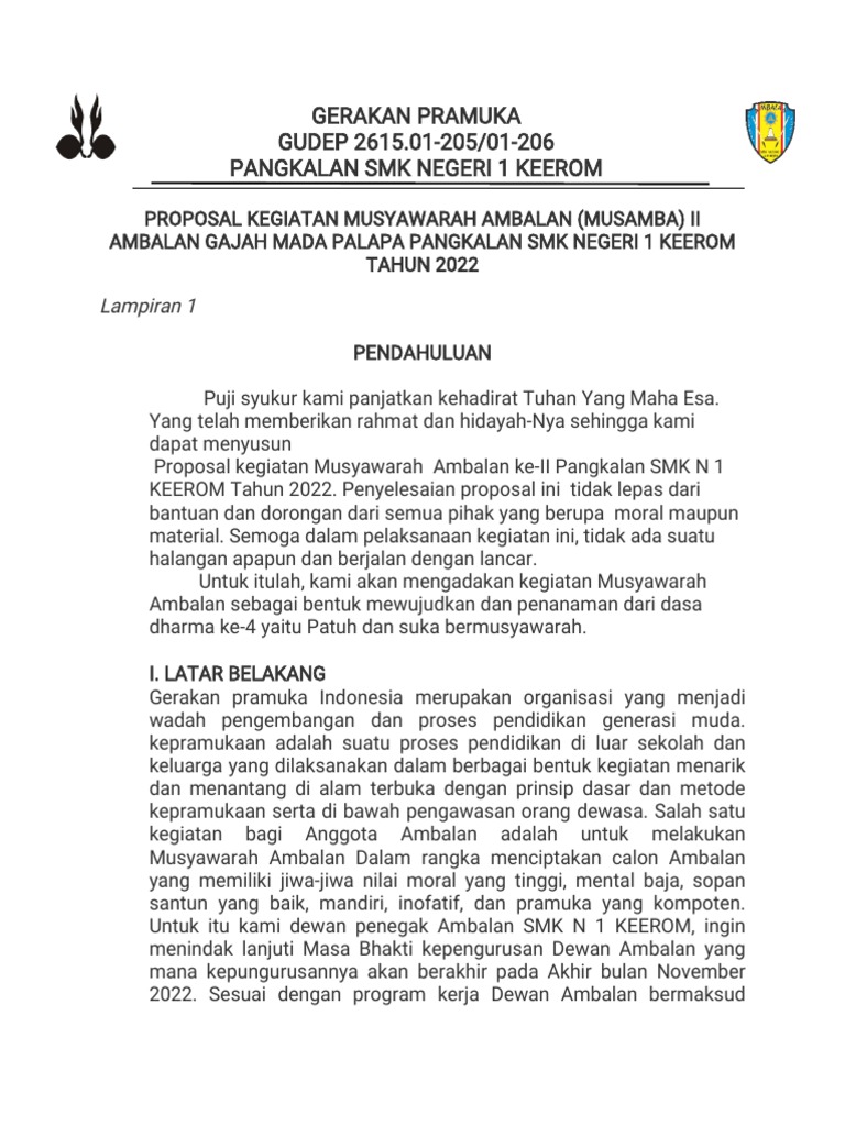 Proposal Musamba II 2022 | PDF