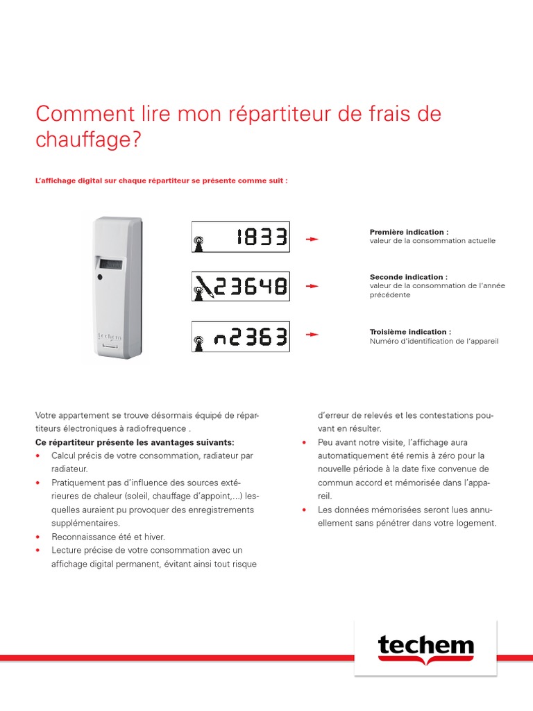 Copie de TECHEM (Comment Lire Mon Repartiteur) | PDF