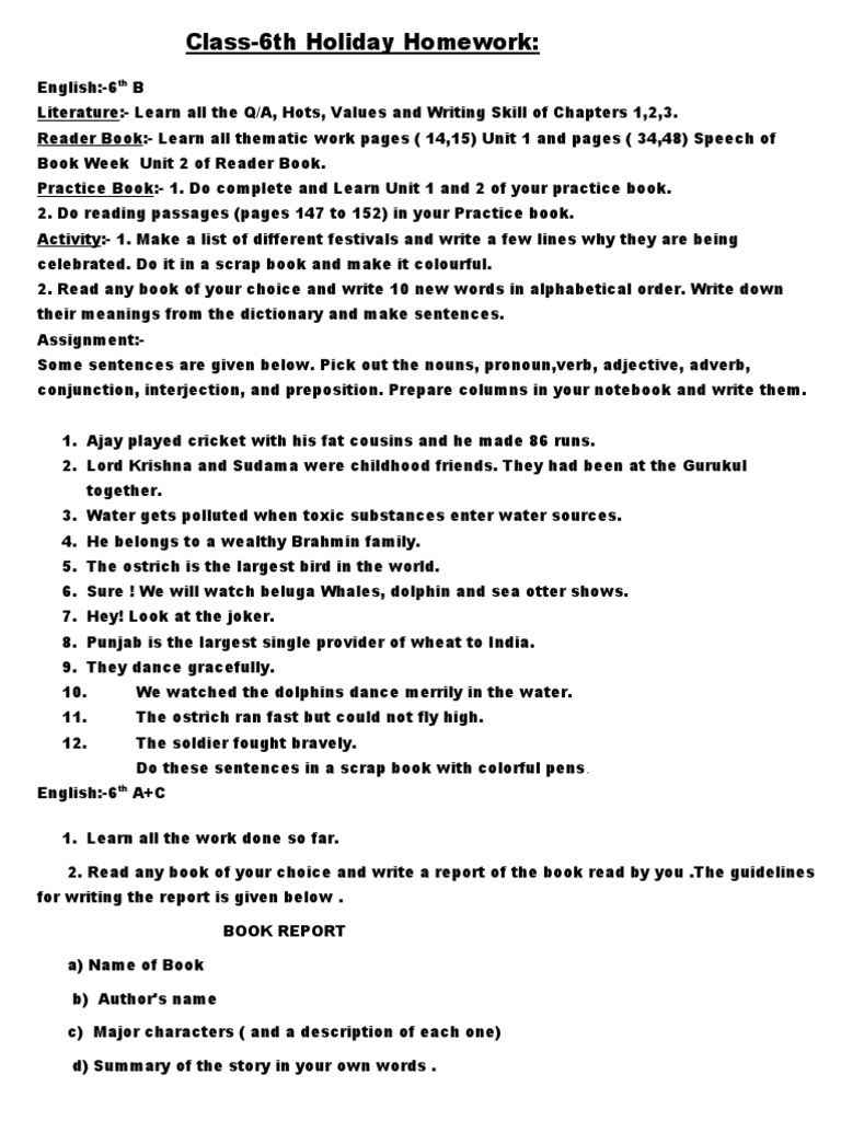 Assignment - 6th Homework | PDF | English Language | Water