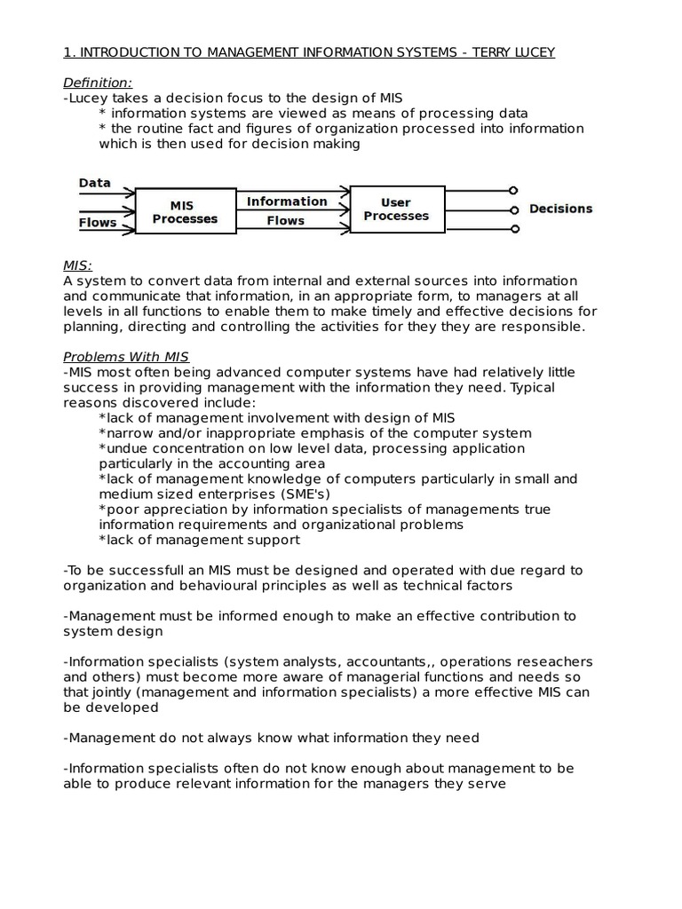 Introduction to Management Information Systems | PDF | Lean ...