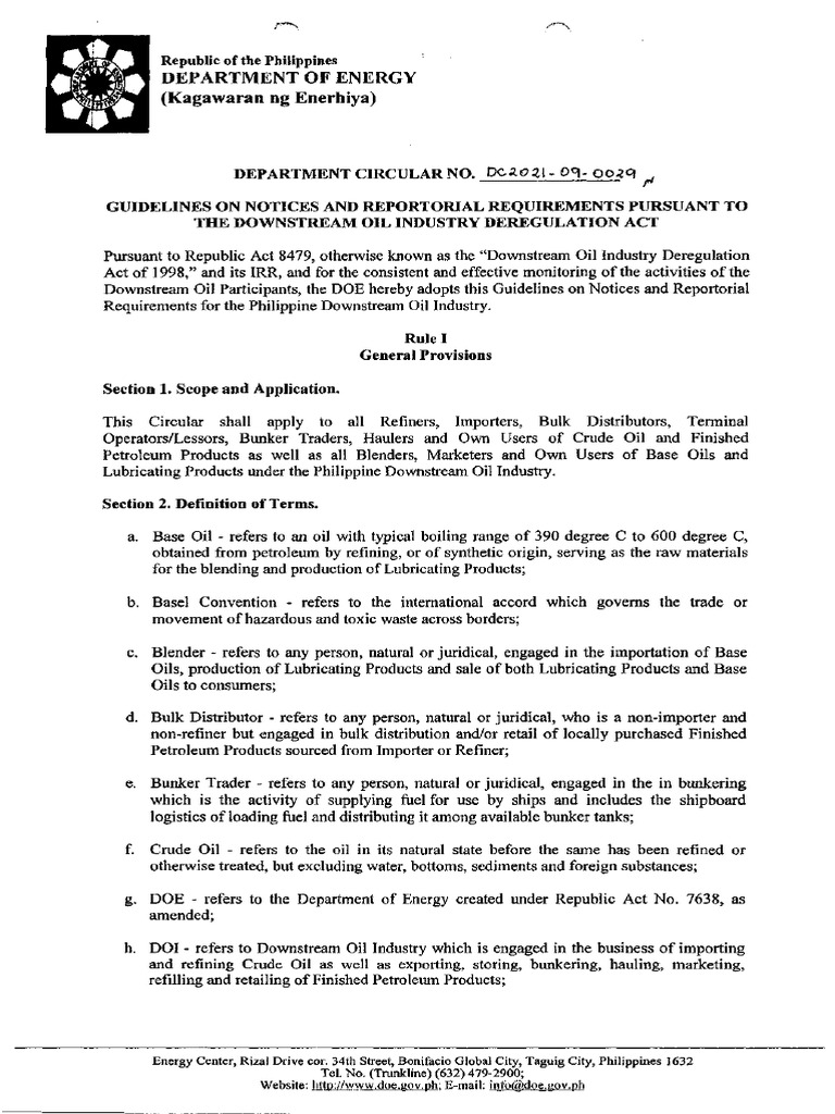 Guidelines on Notices and Reportorial Requirements for the Philippine ...