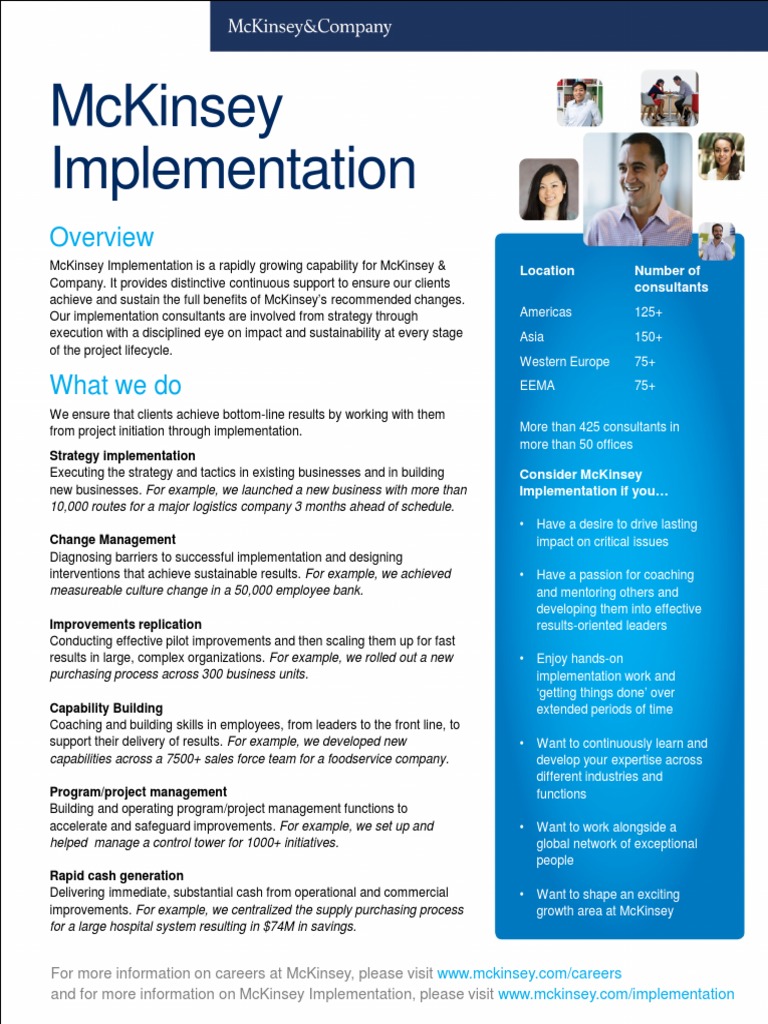McKinsey Implementation Flyer | PDF | Mc Kinsey & Company | Project Management