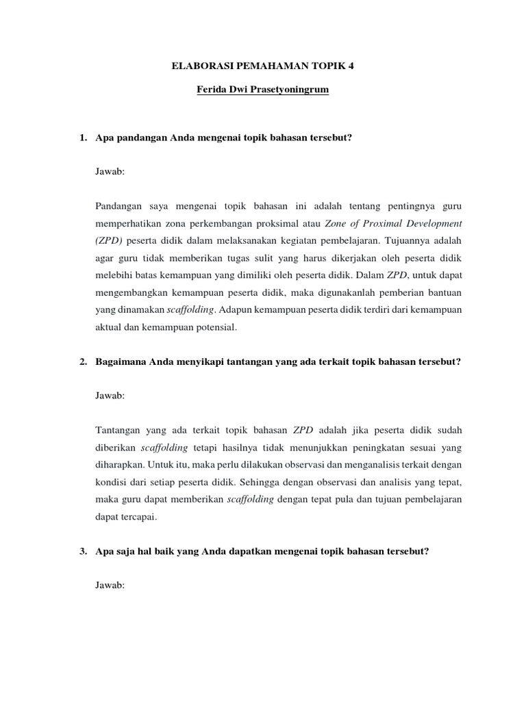 Elaborasi Pemahaman Topik 4 | PDF