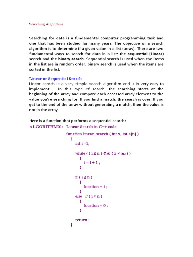 Searching Algorithms Pdf Mathematical Logic Theoretical Computer Science 