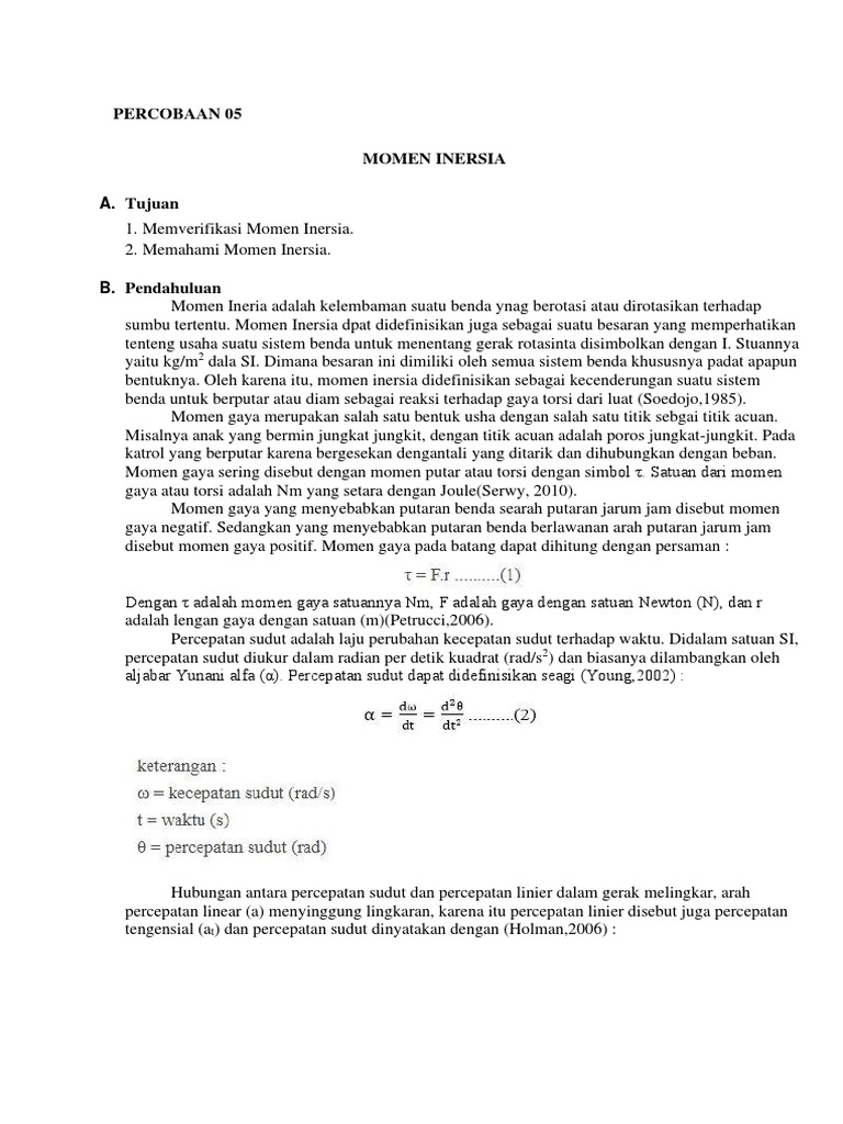 MODUL 4 (Momen Inersia) | PDF