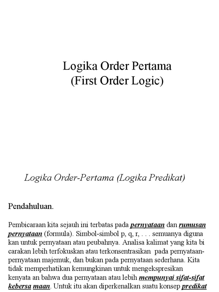 Contoh dan Dasar Logika Predikat | PDF