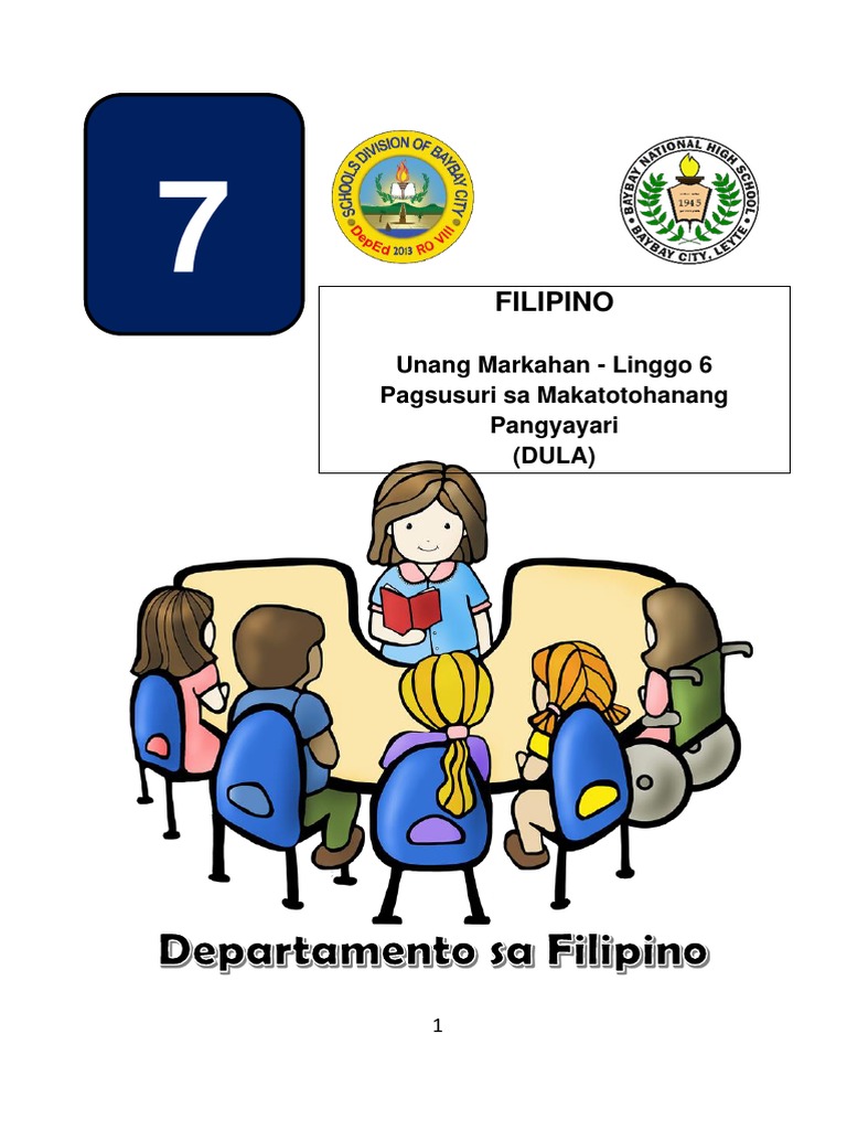 Filipino: Unang Markahan - Linggo 6 Pagsusuri Sa Makatotohanang ...