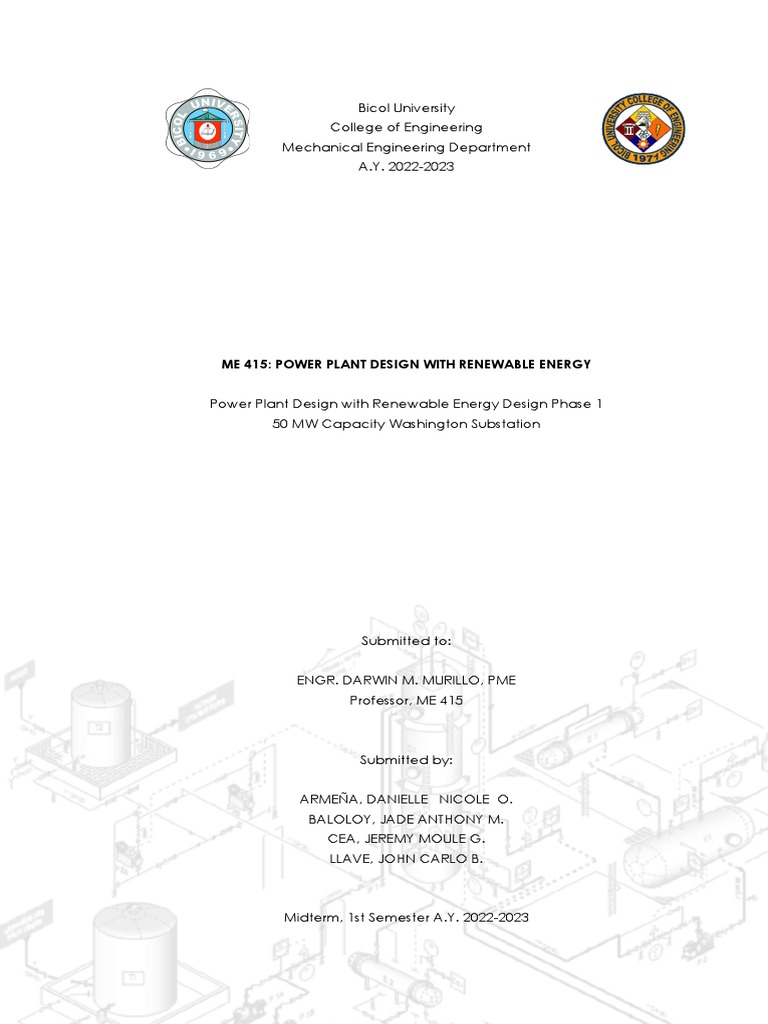 Armeña Baloloy Cea Llave Powerplant Design With Renewable Energy Phase 1 Project | PDF | Power ...