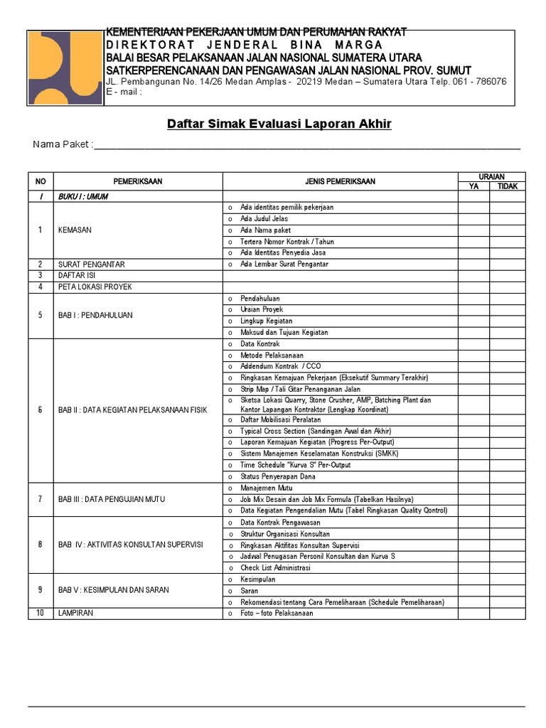 Daftar Simak Lap Akhir Update-New 2022 | PDF