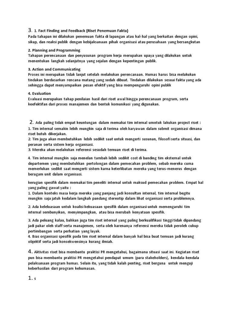 Strategi Riset dan Humas | PDF