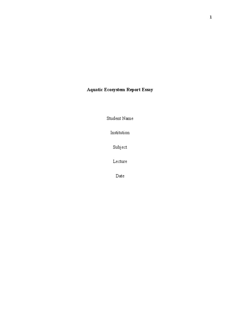 Aquatic Ecosystem Analysis and Insights | PDF | Ecosystem | Water