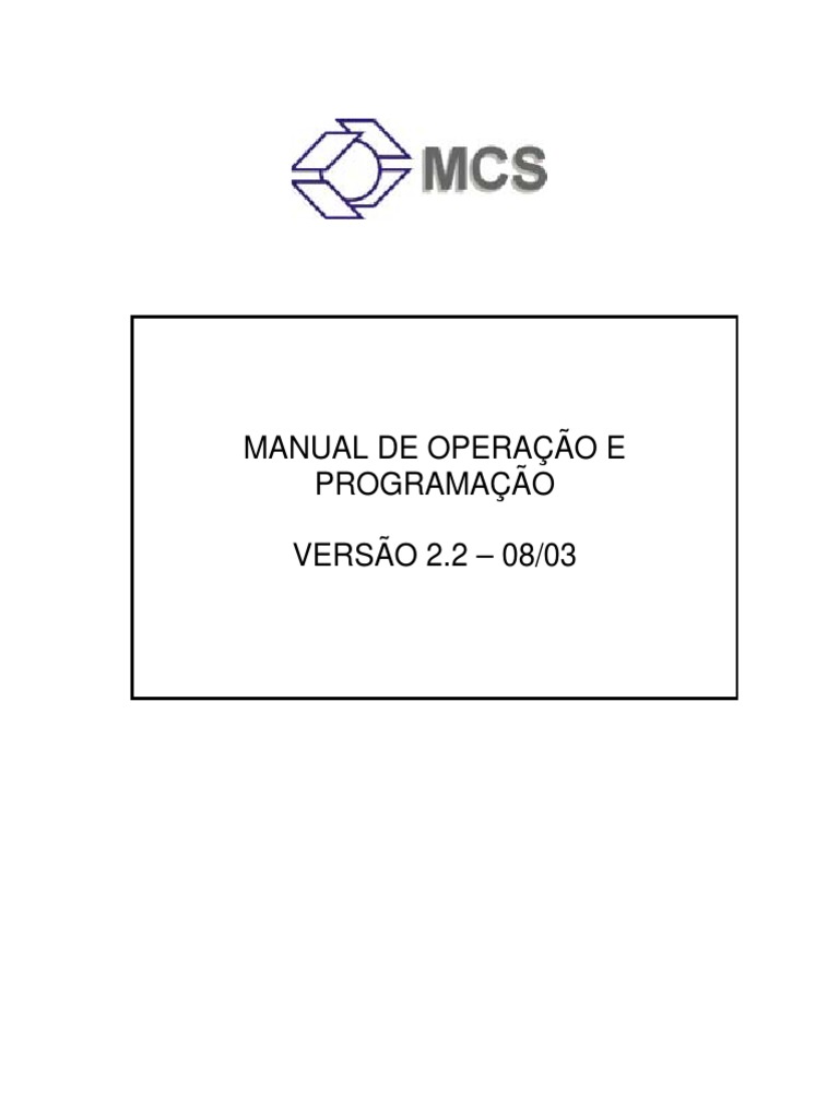 Manual de Operação e Programação Versão 2.2 08 - 03 | PDF | Controlador ...