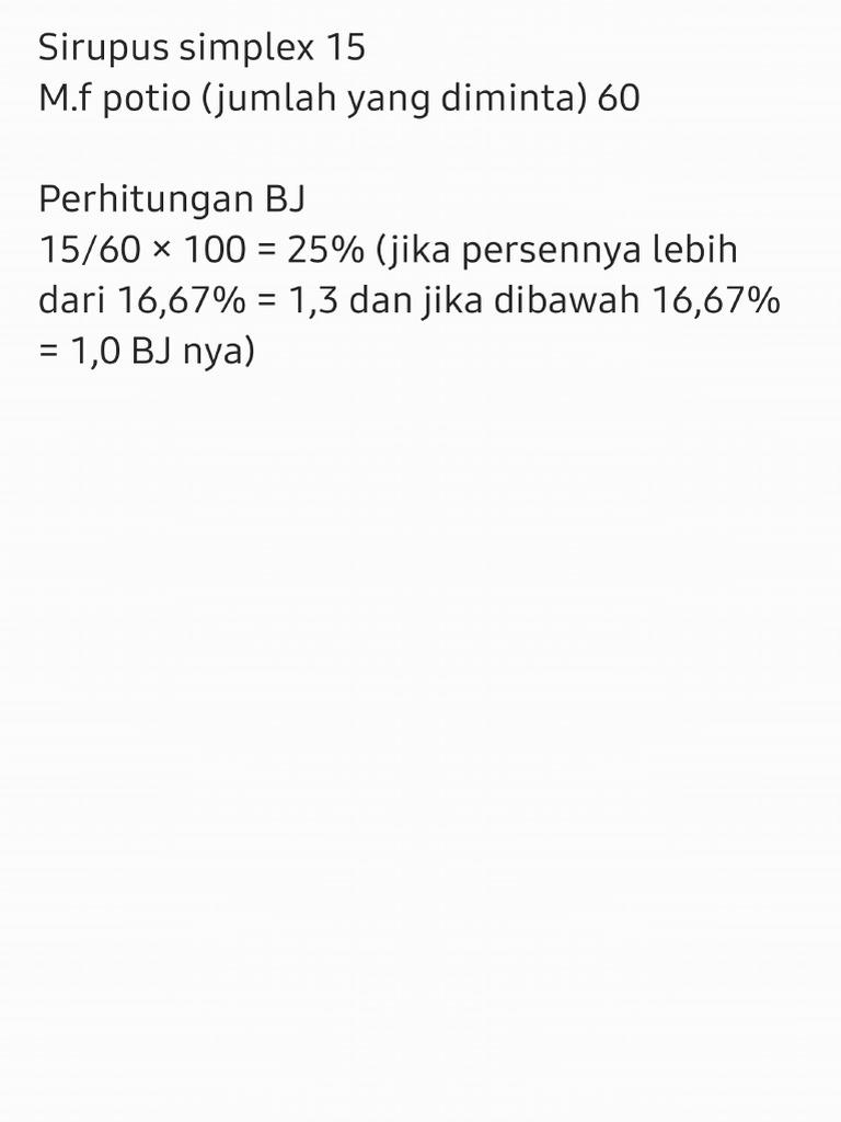 Perhitungan BJ Sirup | PDF