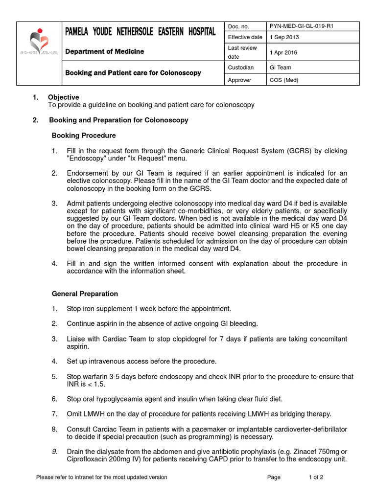 CLN Preparation | PDF | Colonoscopy | Patient