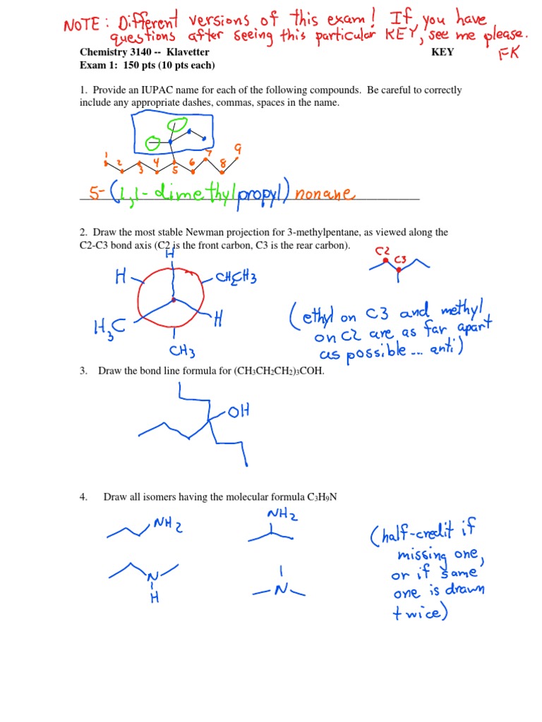 Chemistry 3140 Exam 1 Key Concepts Pdf Technology Engineering