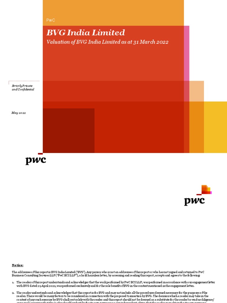 5.2 Valuation Opinion by PWC | PDF | Valuation (Finance) | Limited ...