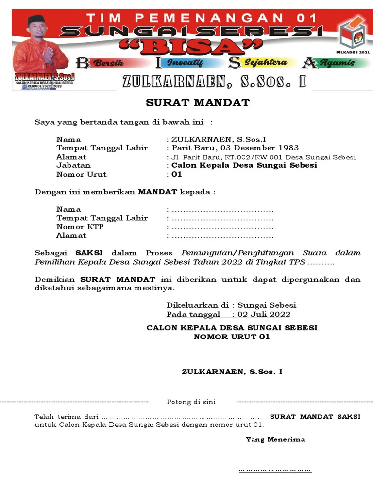 Contoh Surat Mandat Saksi | PDF