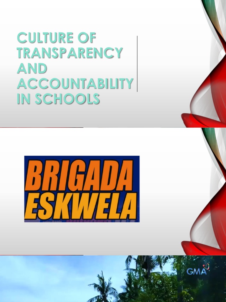 Culture of Transparency and Accountability in Schools-Final | PDF ...