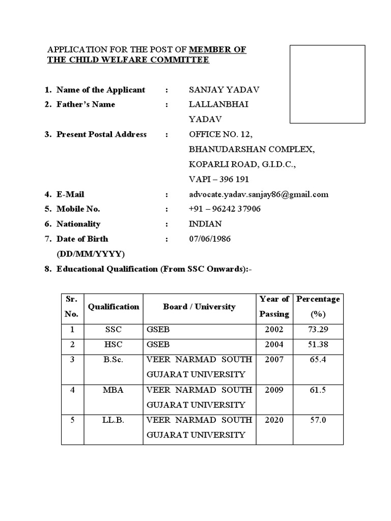 Member Child Welfare Committee | PDF