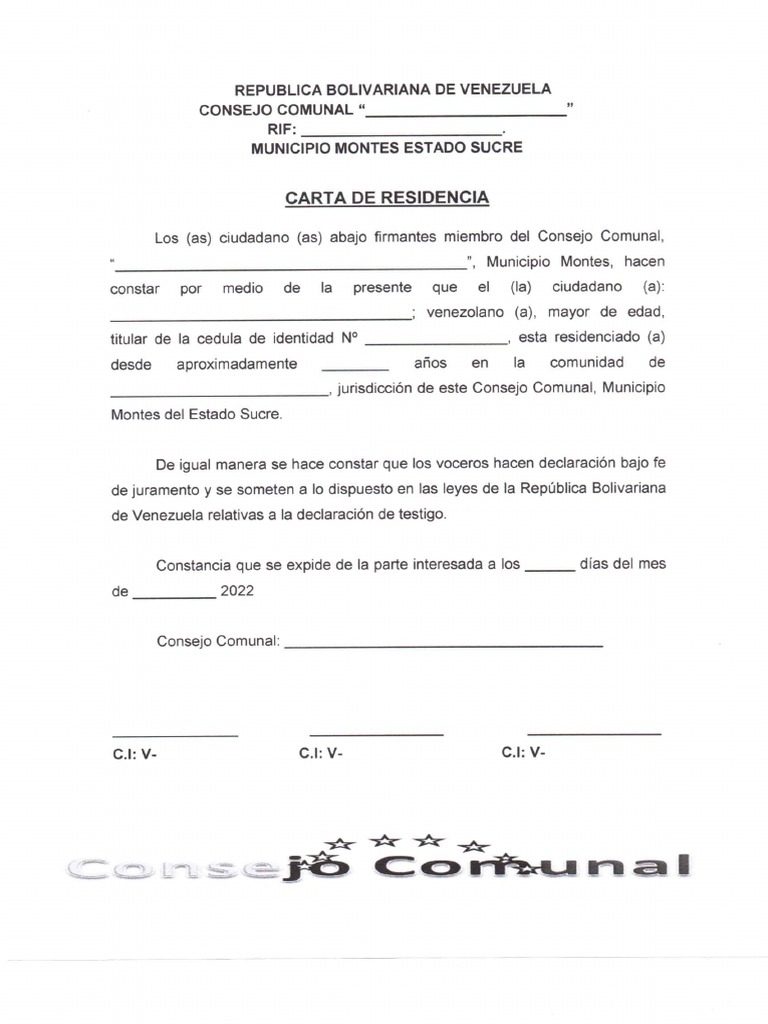 Carta de Residencia | PDF