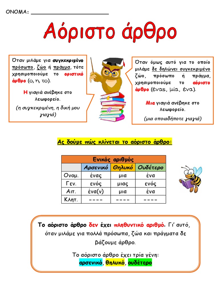 Αόριστο άρθρο 1 | PDF