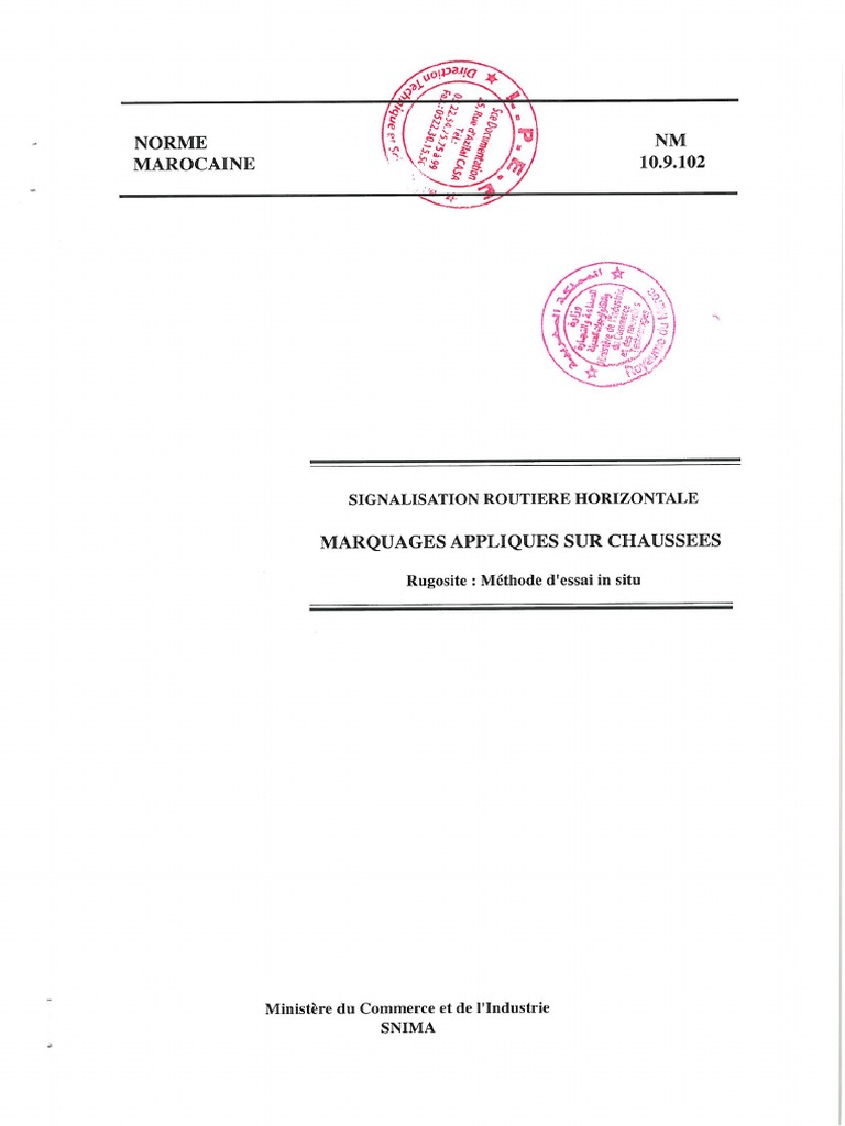 NM 10.9.102-SH Rugosité | PDF