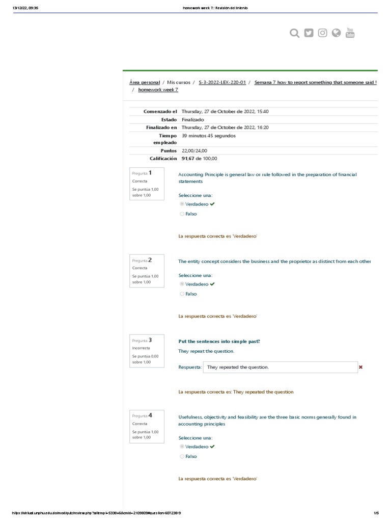 Homework Week 7 - Revisión Del Intento | PDF | Stocks | Stock Exchange