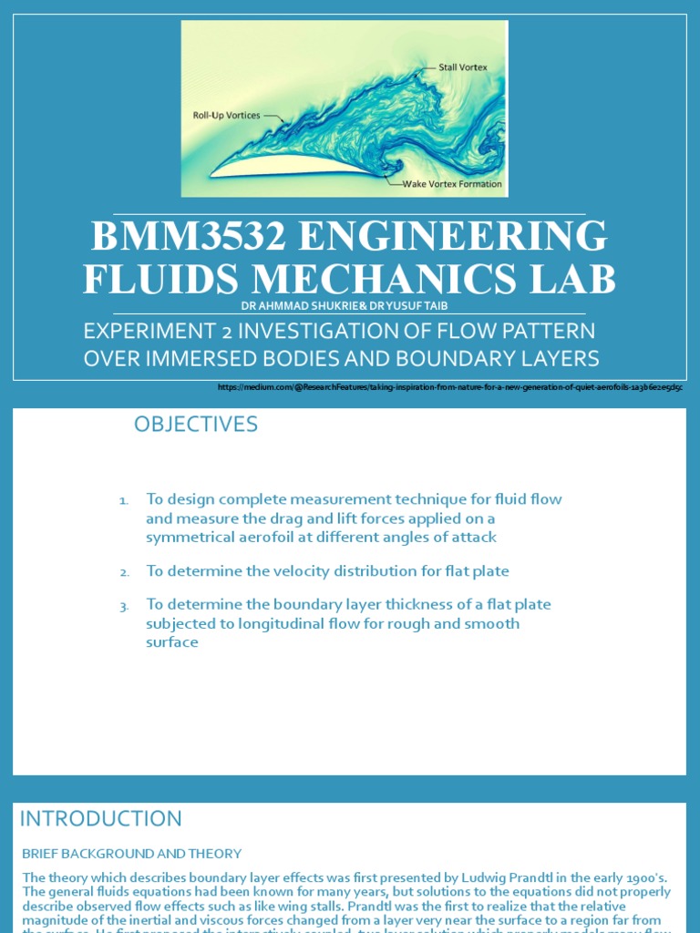 Experiment 2 Investigation of Flow Pattern Over Immersed Bodies and ...
