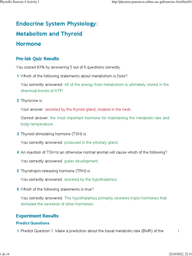 PhysioEx Exercise 4 Activity 1 | PDF | Thyroid Stimulating Hormone ...
