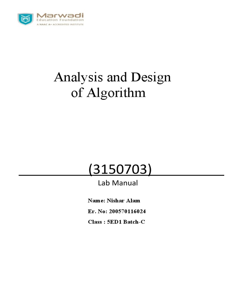 LABMANUALFORMATCNdocx 2022 08 28 20 44 43 | PDF | Time Complexity ...