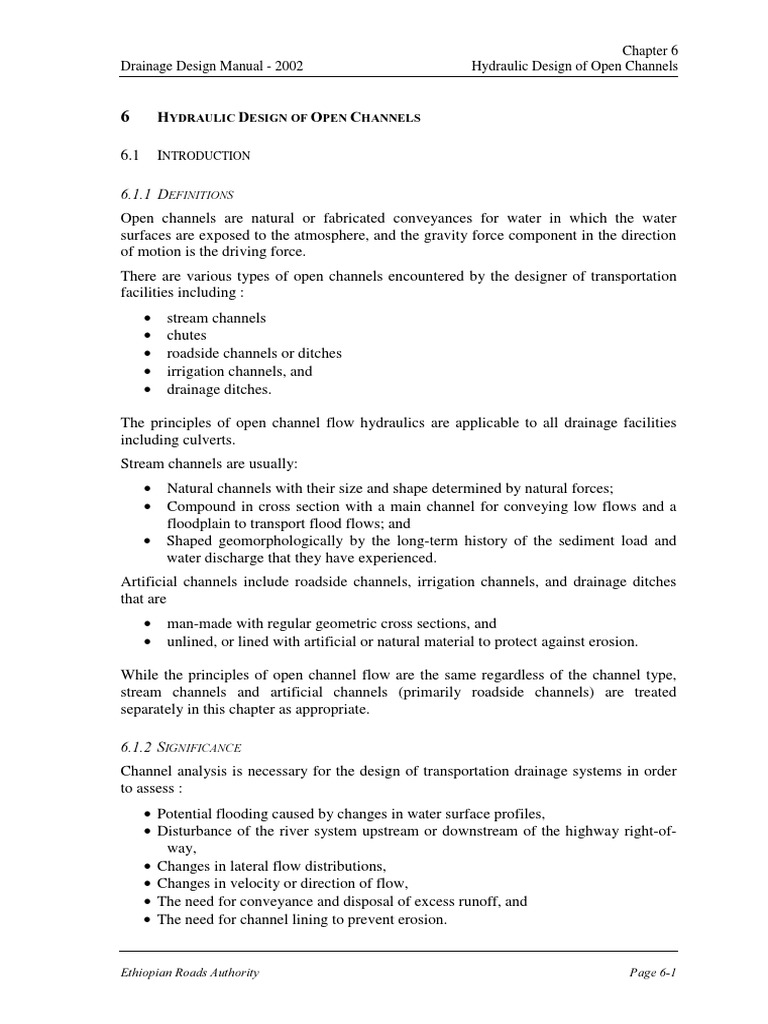 06-Hydraulic Design of Open Channels | PDF | Discharge (Hydrology ...