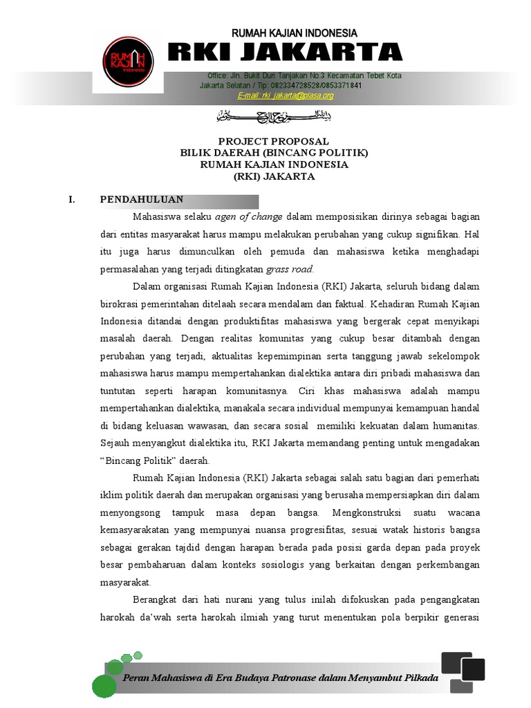 Proposal RKI 2020 | PDF | Perjalanan