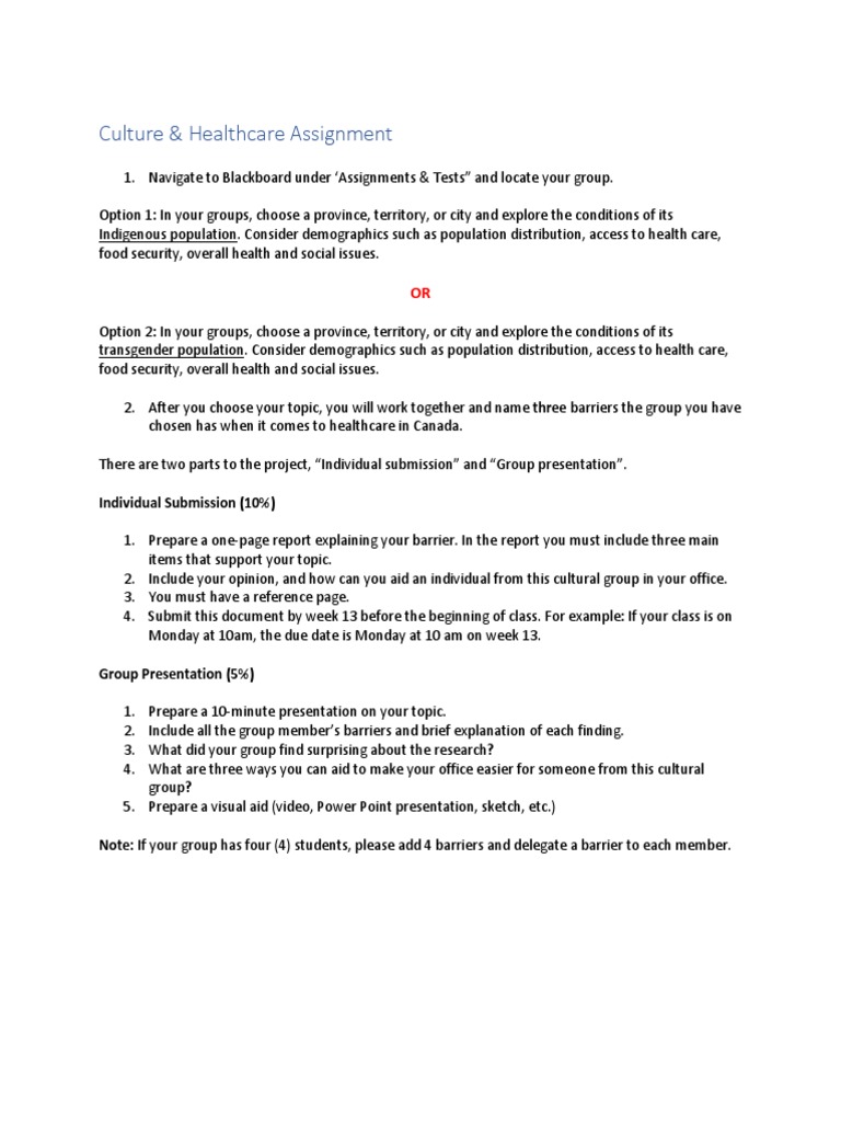 Culture and Healthcare Assignment | PDF | Social Science