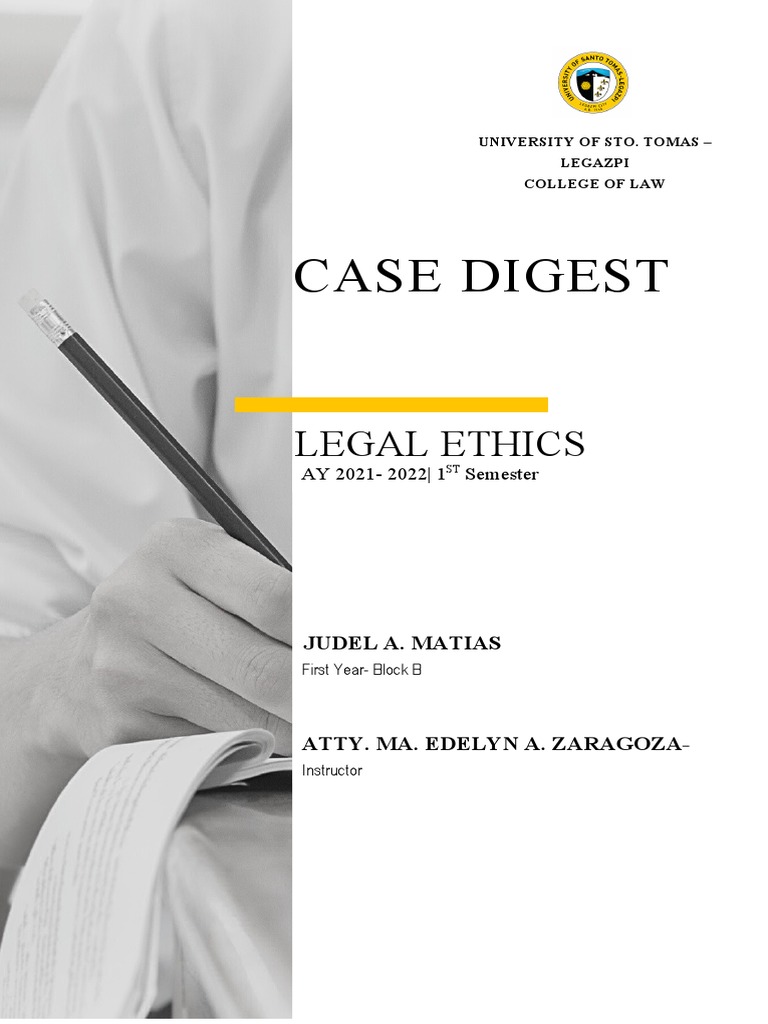 Case Digest: Legal Ethics | PDF