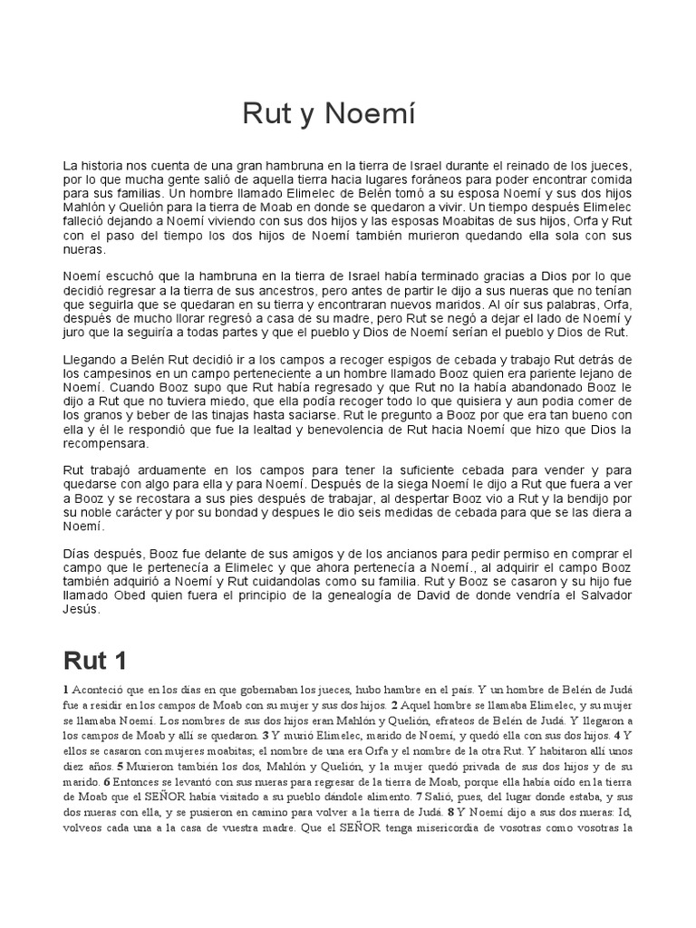 Rut y Noemí | PDF | Noemí (figura bíblica) | Libro de rut