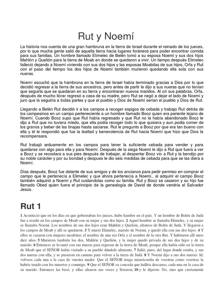 Rut y Noemí | PDF | Noemí (figura bíblica) | Gente de Belén