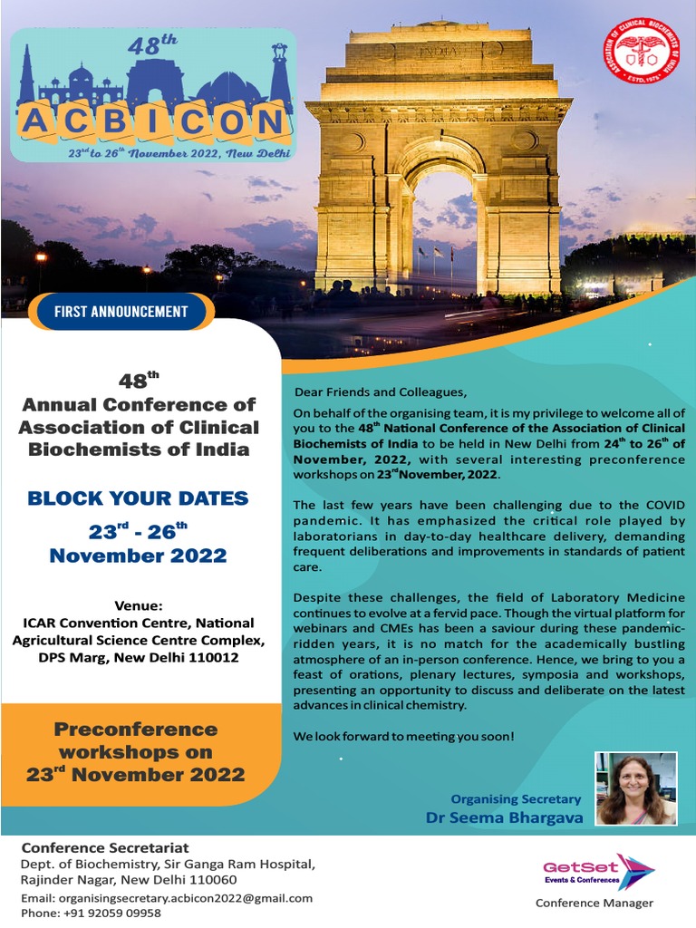 First Announcement Final 2nd May ACBICON 2022 | PDF | Public Services | Social Programs