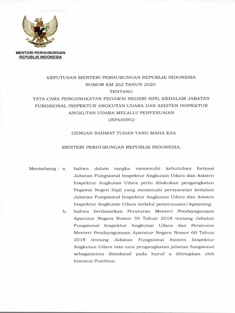 KM 262 Tahun 2020 | PDF