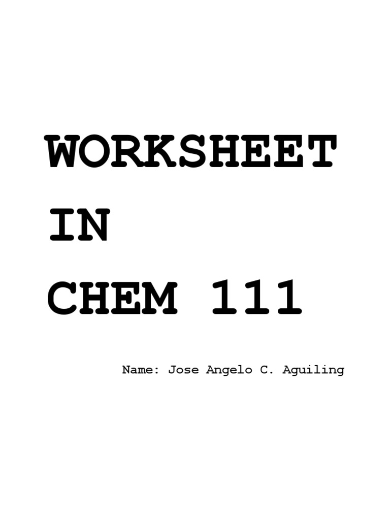 Aguiling, Jose Angelo C. (CHEM111) | PDF | Atmosphere Of Earth | Atmosphere