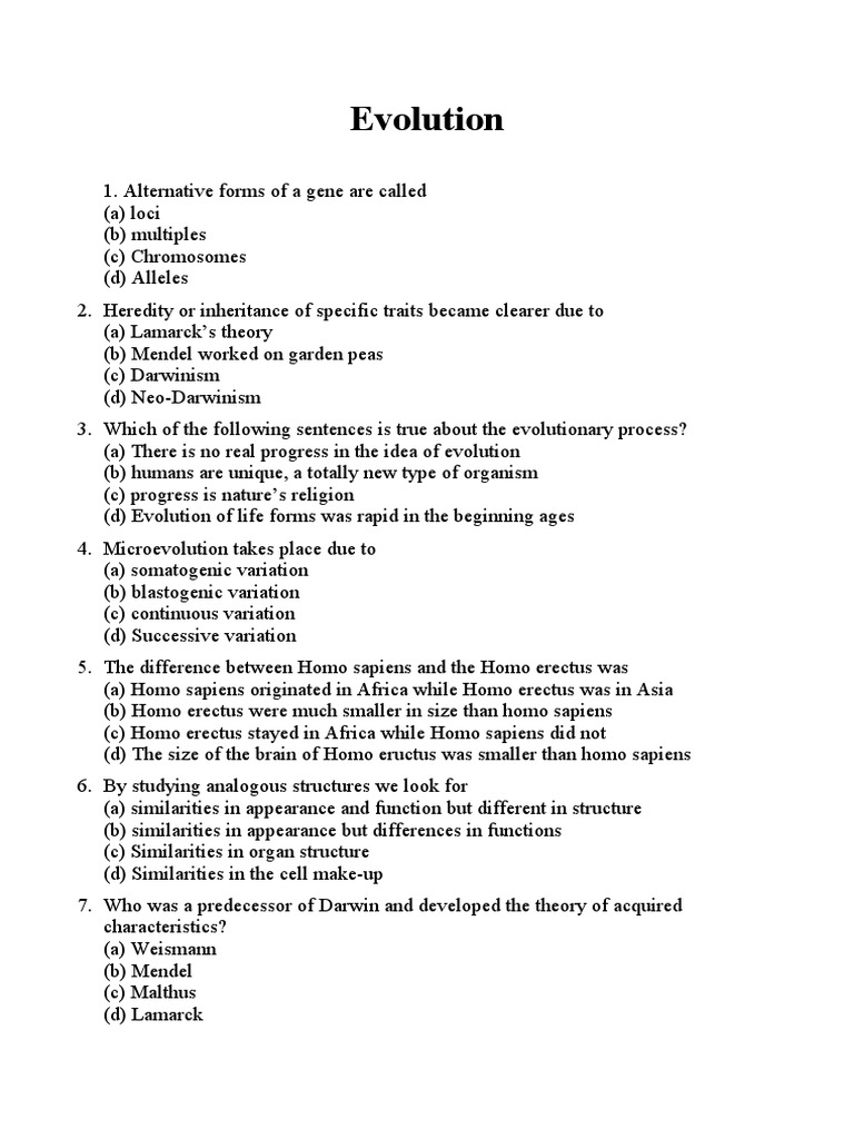 Evolution Pdf Natural Selection Evolution