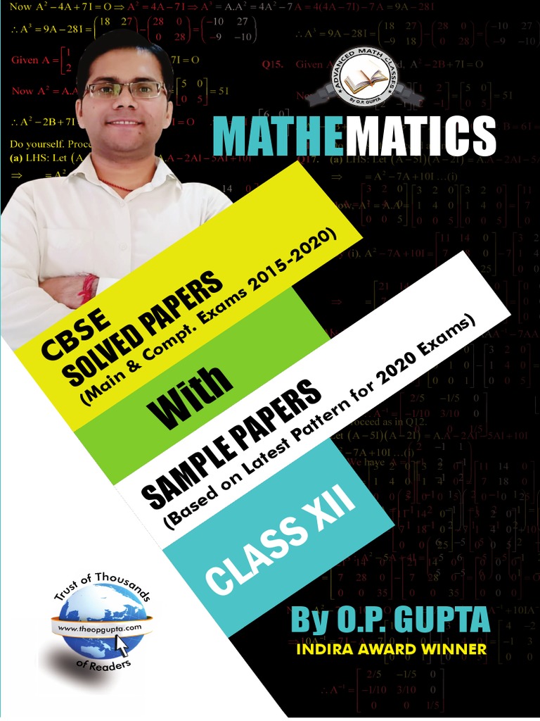 CBSE Solved Papers (2015-2020) by OP Gupta | PDF | Ordinary ...
