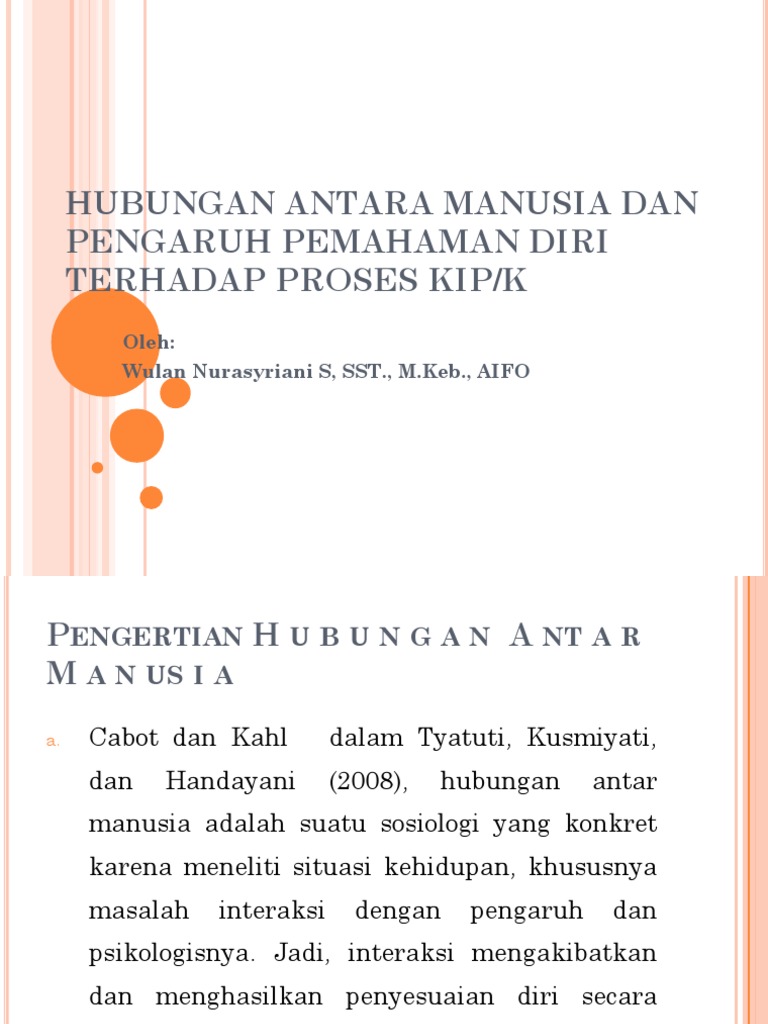 Ham Dan Pengaruh Pemahaman Diri Terhadap Proses Kip | PDF
