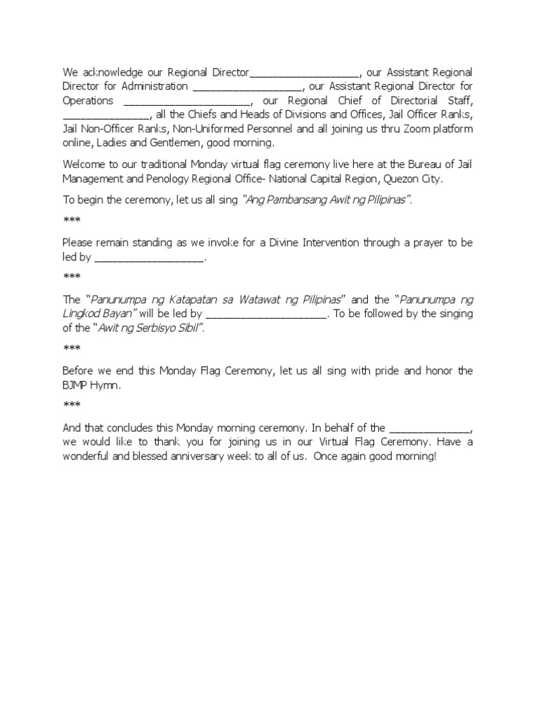 Script Flag Ceremony 2 | PDF