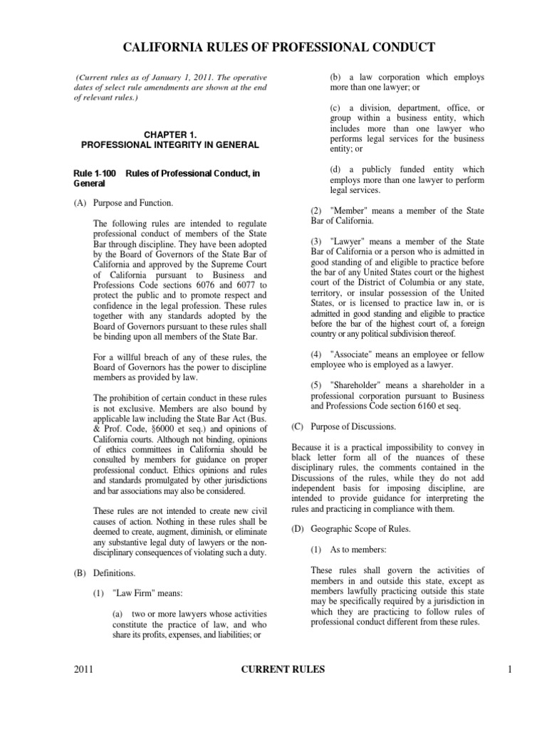 Rules Professional Conduct | PDF