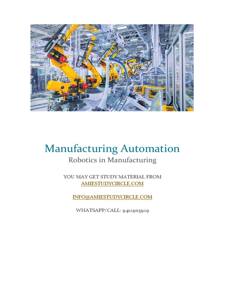 Robotics in Manufacturing | PDF | Computer Vision | Robot