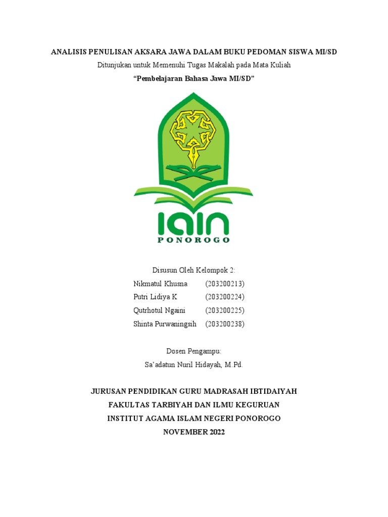 Analisis Kesalahan Aksara Jawa SD/MI | PDF | Kajian Bahasa Asing